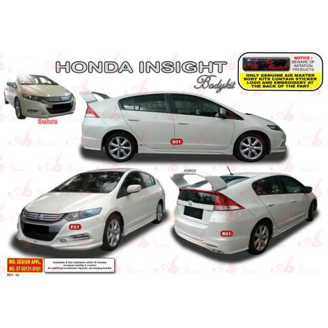Honda Insight 2011 prefacelift AM Bodykit body kit Airmaster air master front side rear skirt ...