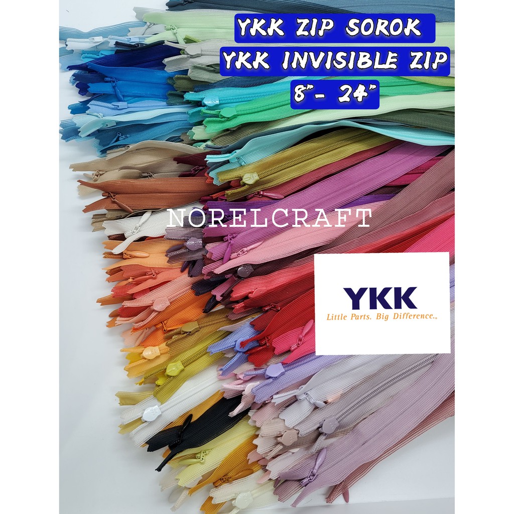 [1PC] 8"-24" YKK ZIP SOROK /YKK ZIP SEMBUNYI /YKK HIDDEN ZIP/ YKK INVISIBLE ZIP/YKK ZIP SUSUK ...