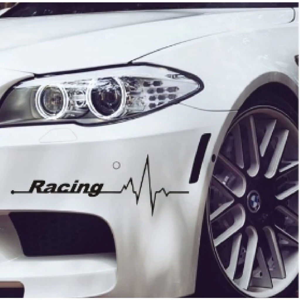 2PCS (L/R) Car Stickers Sticker Racing Heart Beat Car Sticker ...