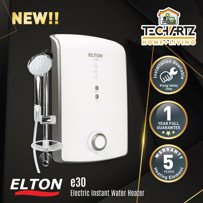 ELTON e30 Electric Instant Water Heater 6Bar Water Pressure ELCB System ...