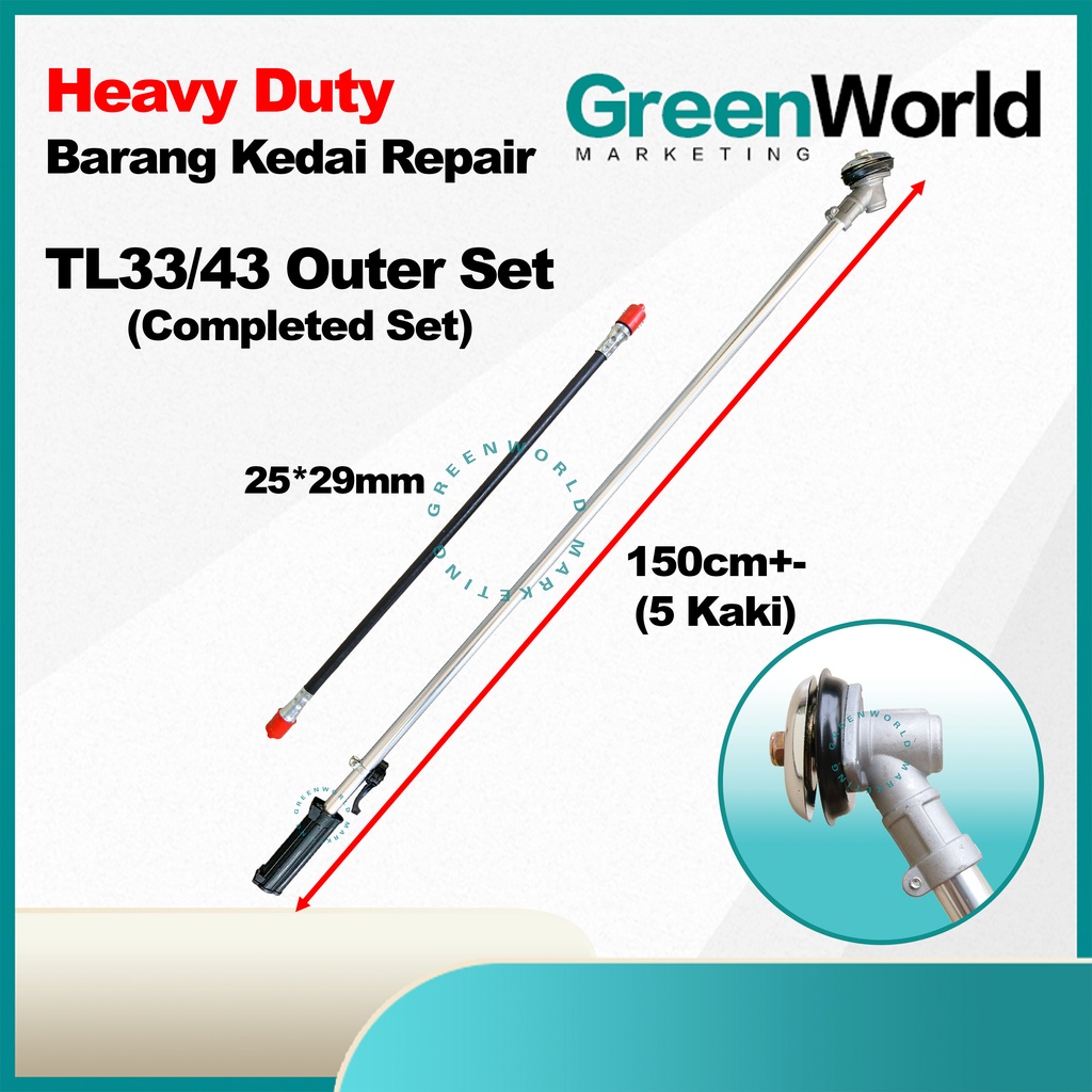 TL33 TL43 Handle Set Mesin Rumput Outer Brush Cutter Outer Batang Mesin ...