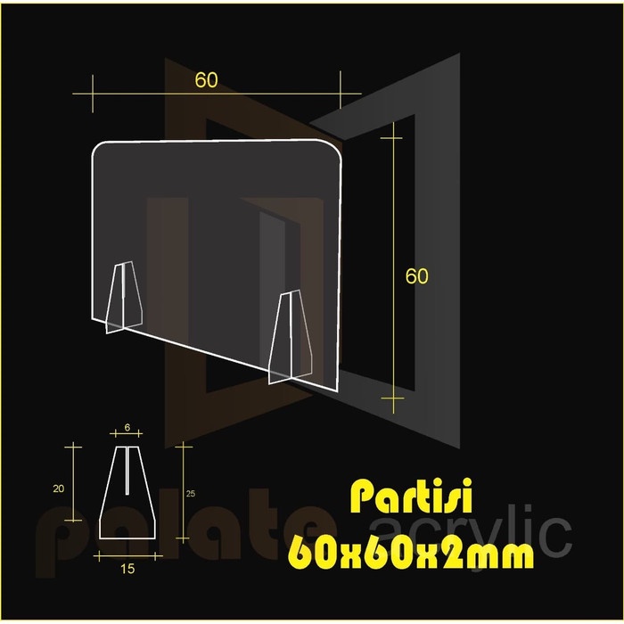 Partition/divider/acrylic Table Divider 60x60 Without Holes/Cashier ...
