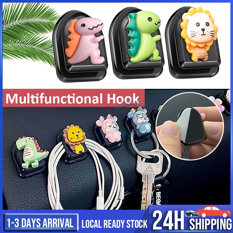 Cartoon Car Hook Creative Cute Car Sticky Multifunctional Mini Hook ...