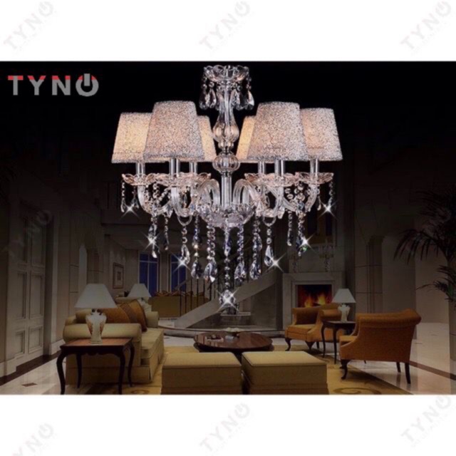 Full Crystal Chandelier 6 Light Fixture Ceiling Lamp Pendant Light ...