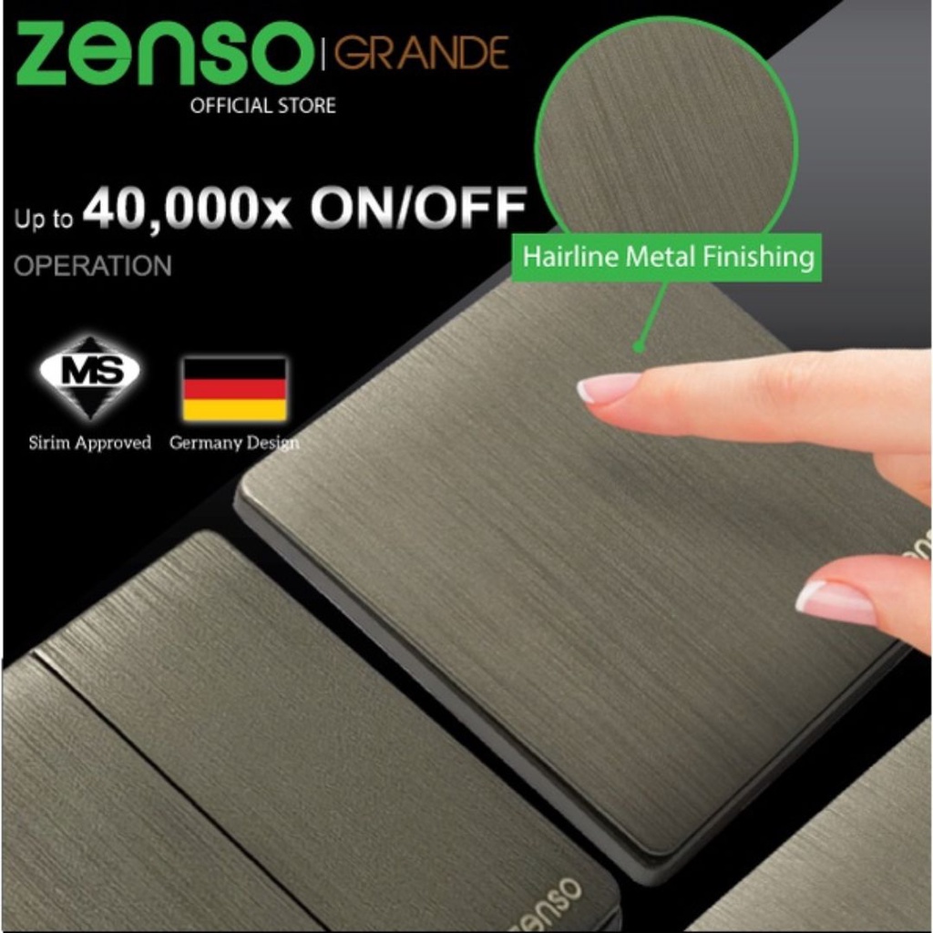 Zenso Switch Zenso Grande Matte Hairline Black/Gold/White Switches ...