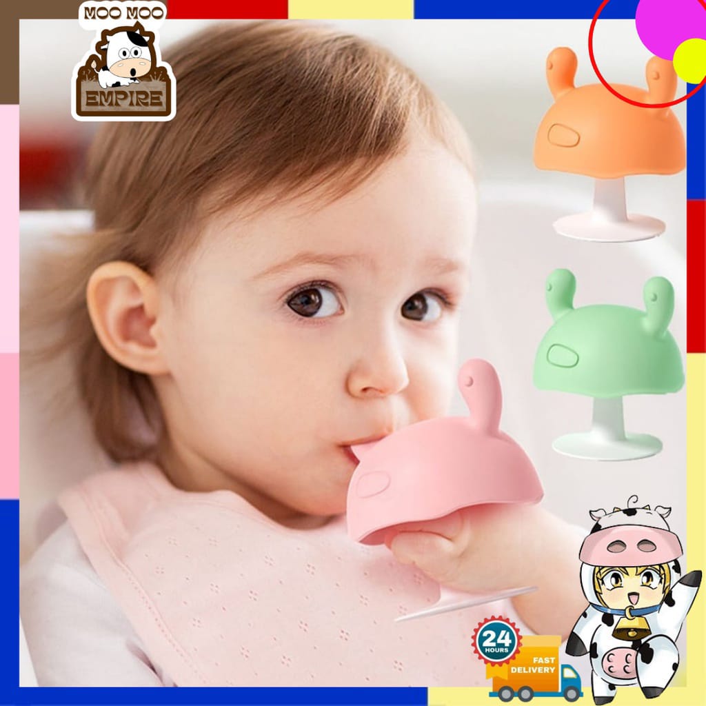 SOFT SILICONE 】Mushroom Baby Soft Silicone Teether Soothing Teether ...
