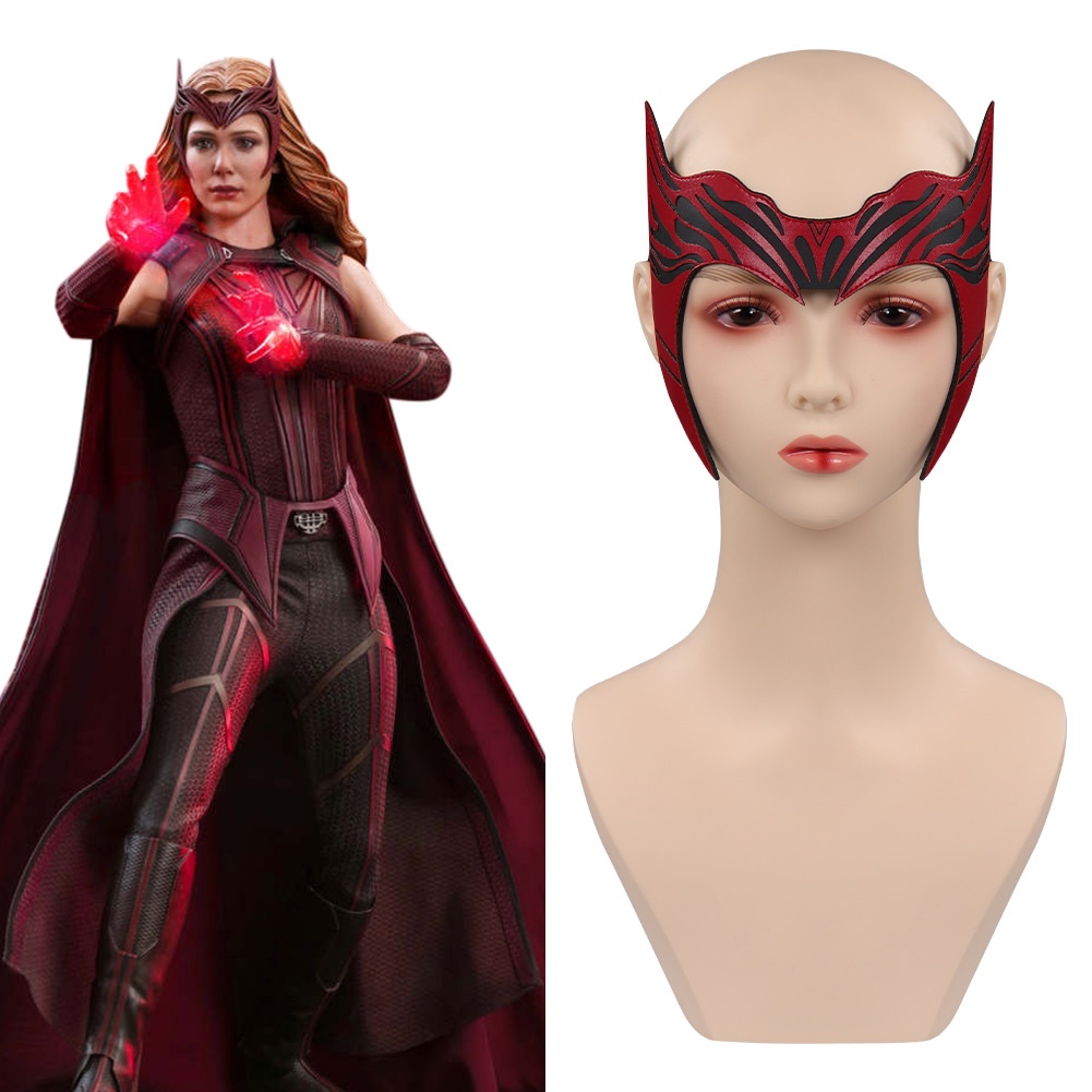 Wanda Maximoff Costume Scarlet Witch Mask Headpiece Women's Hair ...