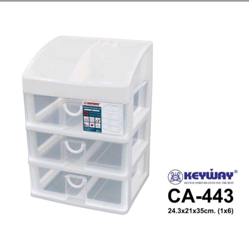 Keyway Model CA-443 3 Drawer Box (With Top Storage) | Shopee Malaysia