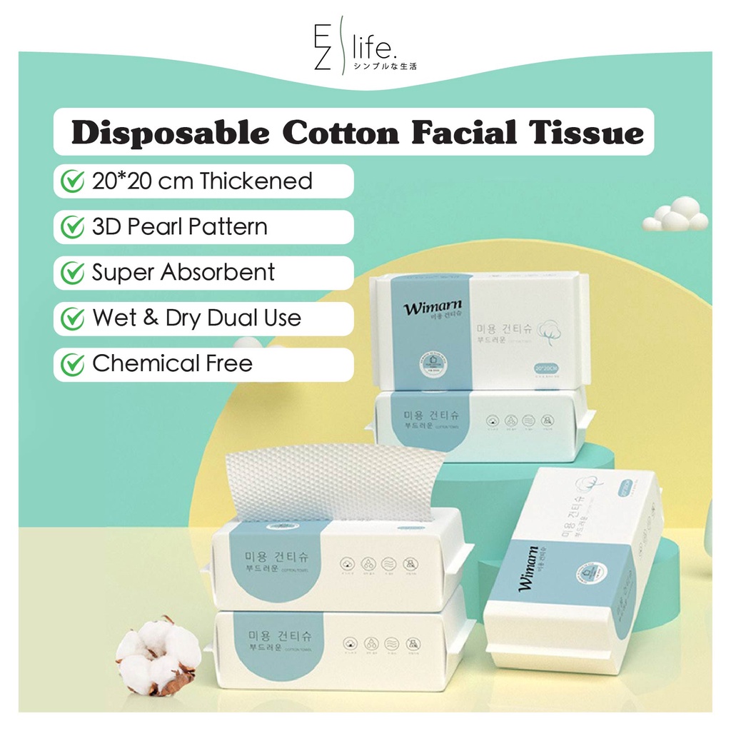 30% off Clearance 60pcs 20x20cm Disposable Facial Cotton Tissue Cotton ...