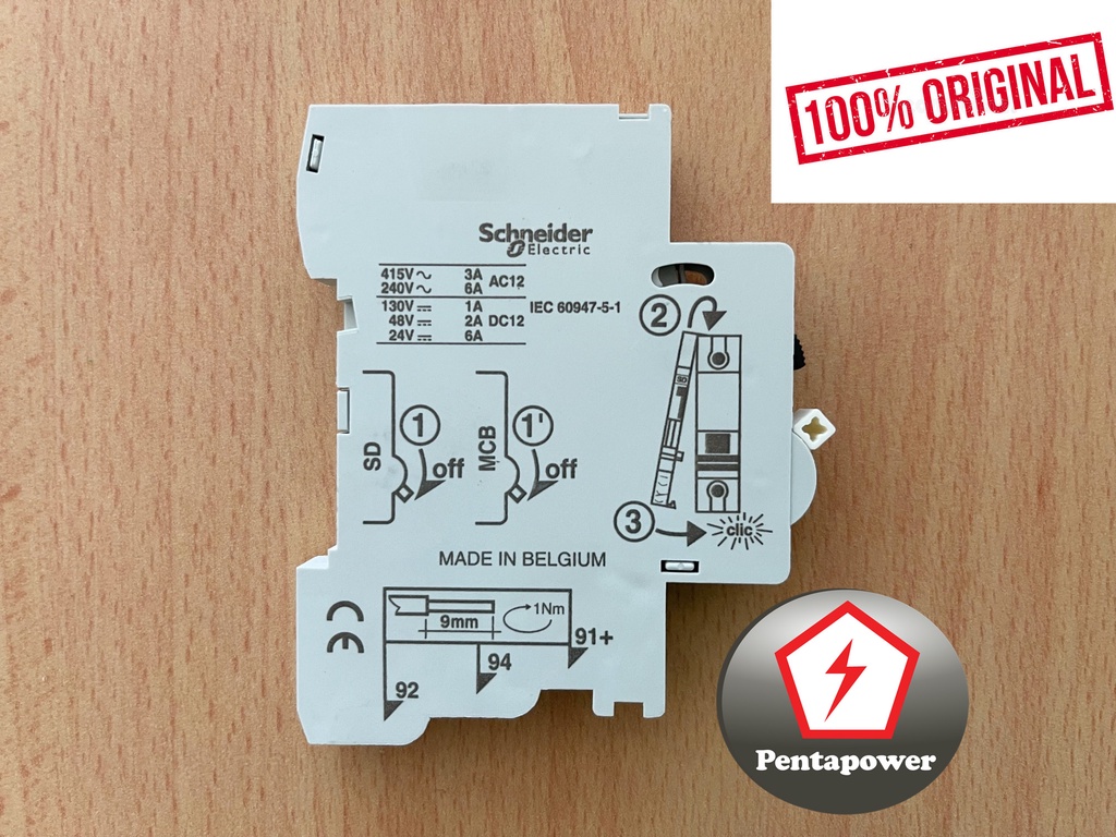 SCHNEIDER 26927 auxiliary contact - 1 SD - 380..415 V - 6 A - for C60 ...