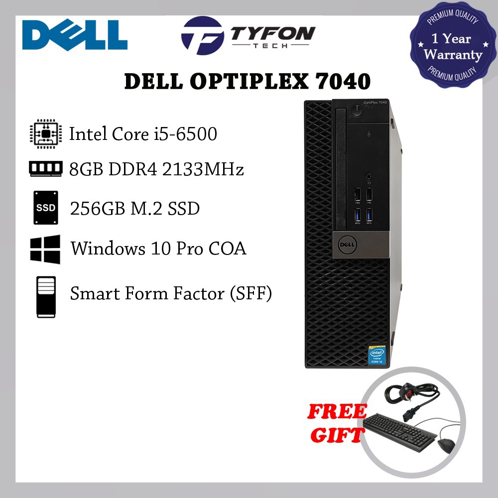 Dell Optiplex 7040 SFF i5-6500 8GB RAM 256GB M.2 SSD Win 10 Pro Desktop ...