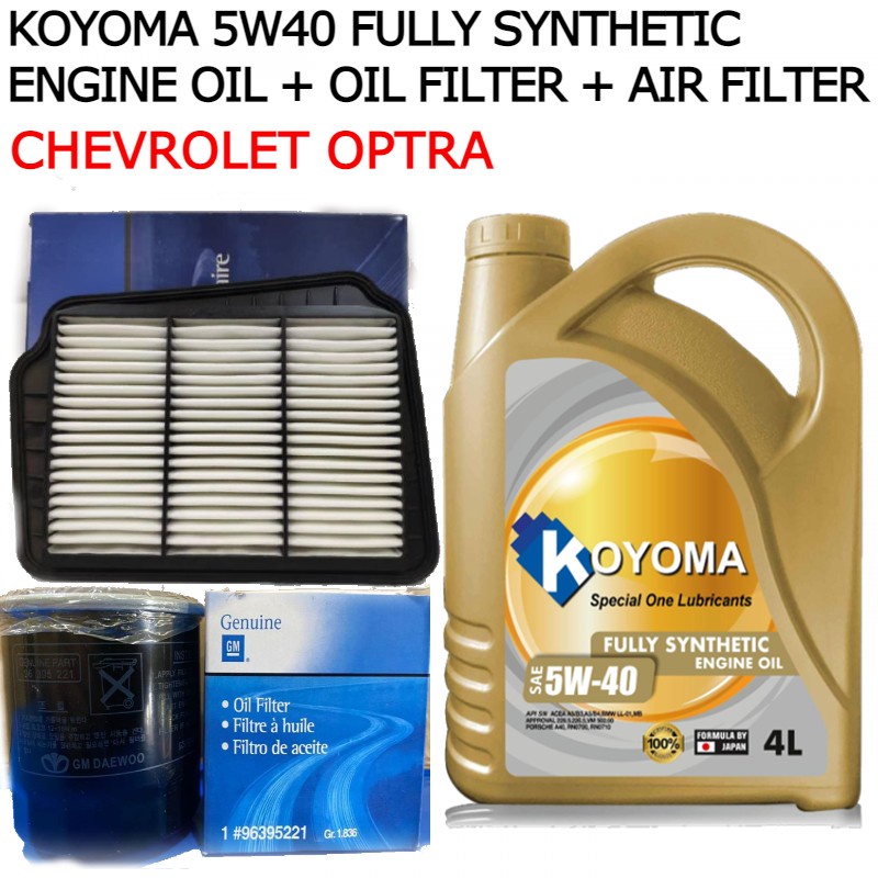 CHEVROLET OPTRA 1.8 AIR FILTER + OIL FILTER + KOYOMA 5W40 FULLY ...