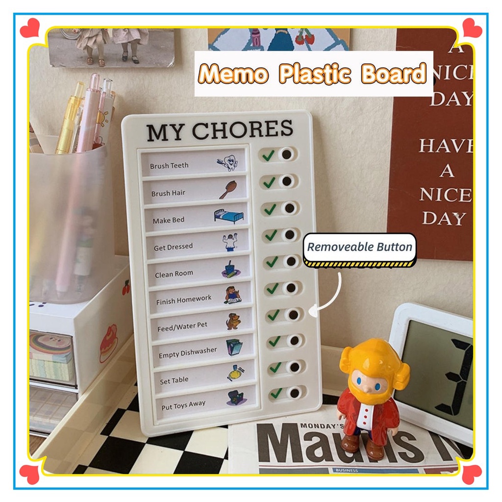 Daily Task Planning Board Portable Plastic Memo Checklist Board Detachable Reusable Memo ...