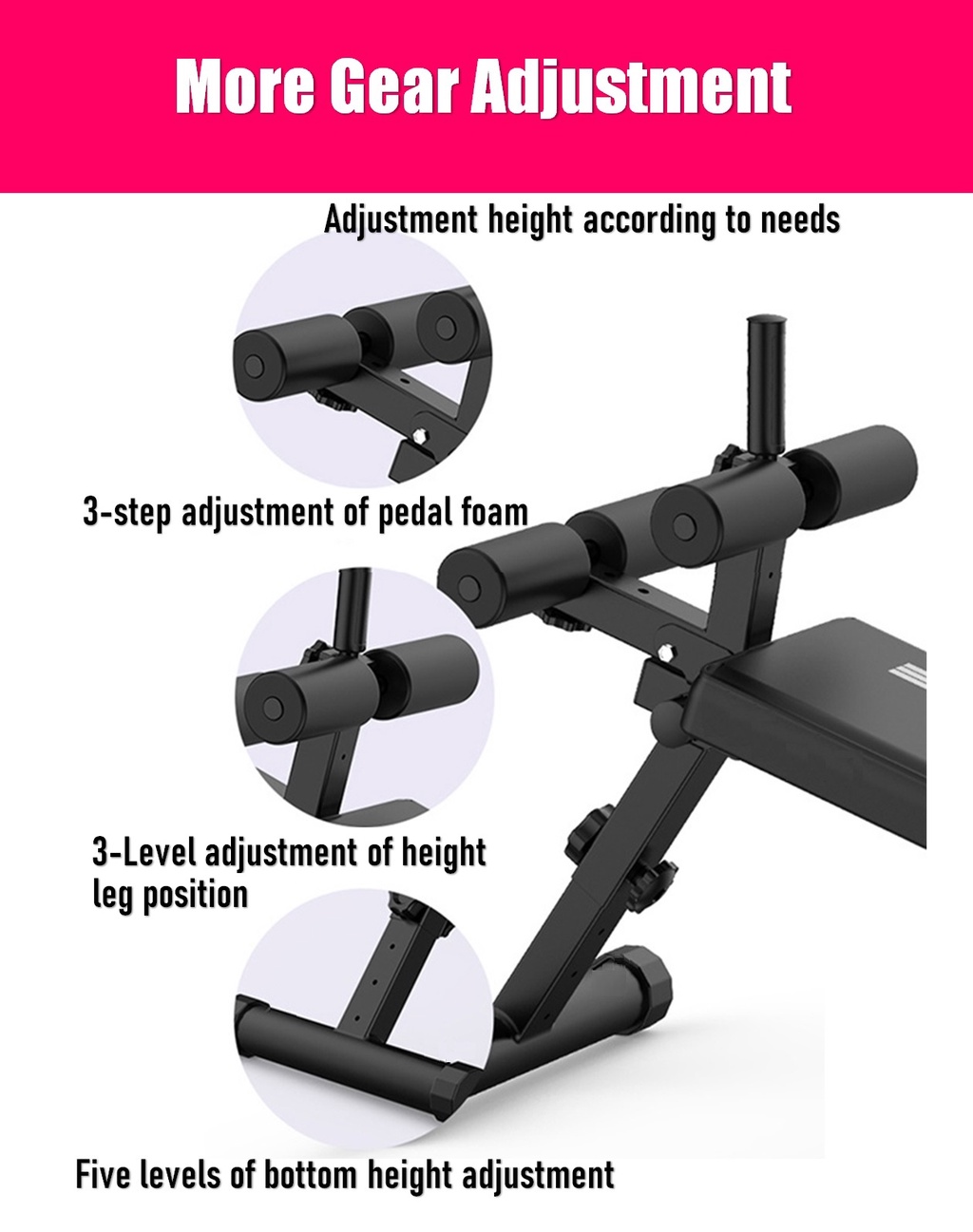 ADSports F6 Multifunctional Adjustable Foldable Supine Board Flat Bench ...