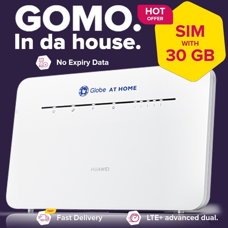 GOMO UNLI DATA Huawei B535-932 CAT7 LTE+ advanced 4G+ Modem Globe at Home prepaid Wifi | Shopee ...