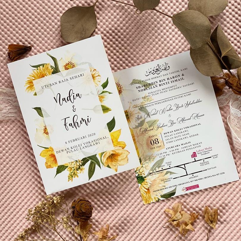 Kad Kahwin Poskad/ Invitation Card Postcard Folded Cepat Siap Murah ...