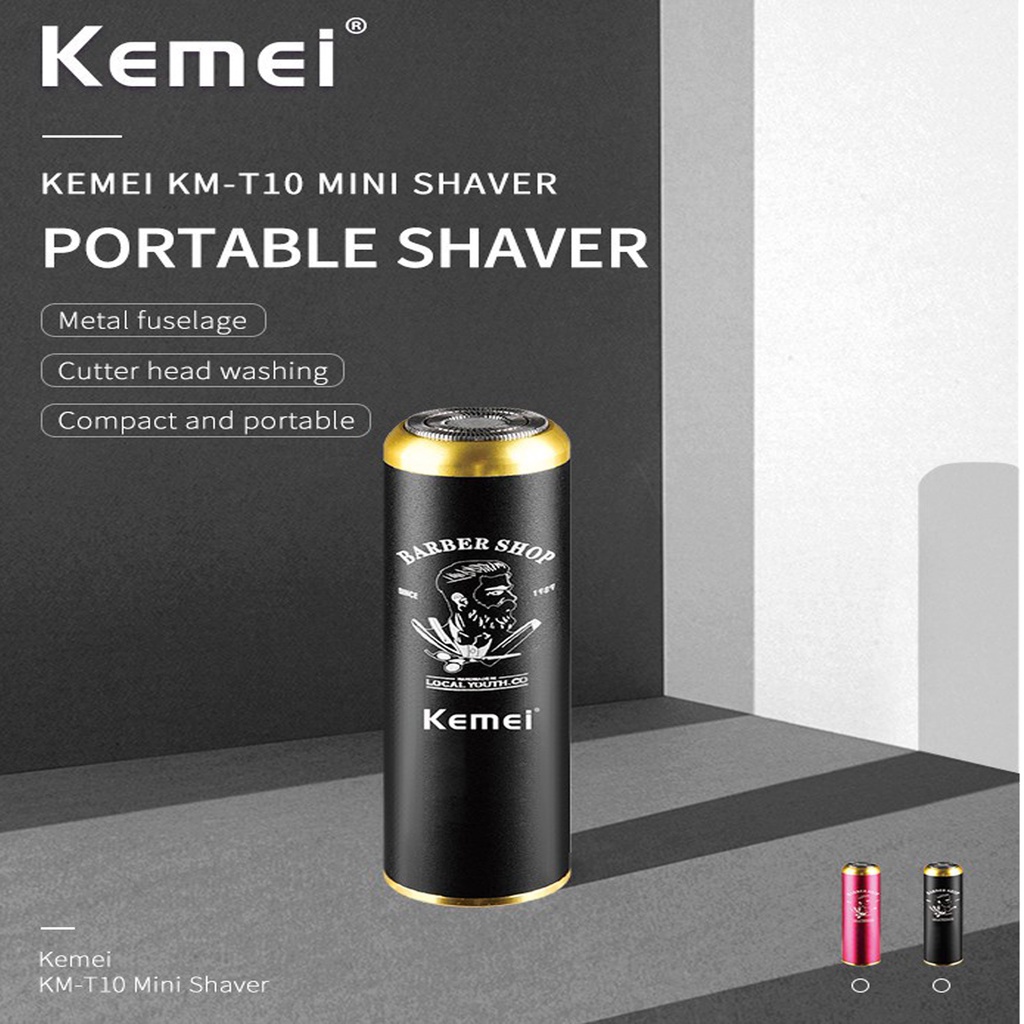 Kemei T10 KM-T10 / Kemei T8 Portable Mini Electric Shaver Wet and Dry Use USB Rechargeable ...