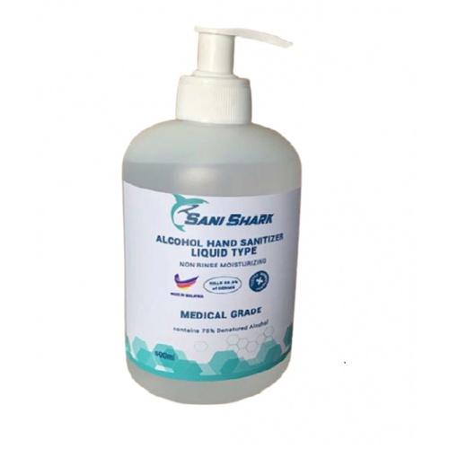 Sani Shark 75% Alcohol Hand Sanitizer Liquid & Gel 500ml with Pump ...