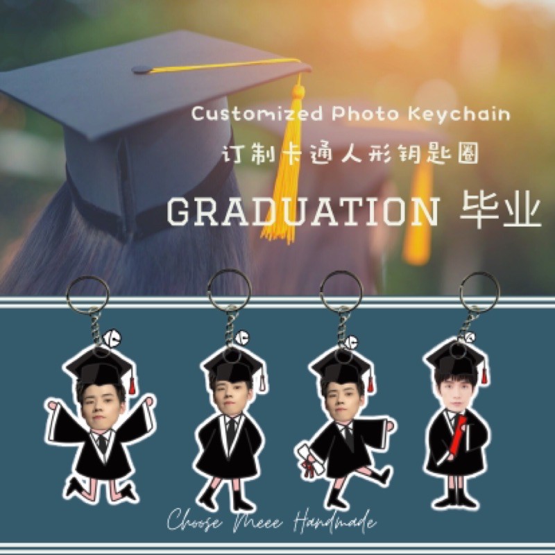 Custom Graduation Keychain/Keychain graduasi/Customised photo keychain ...
