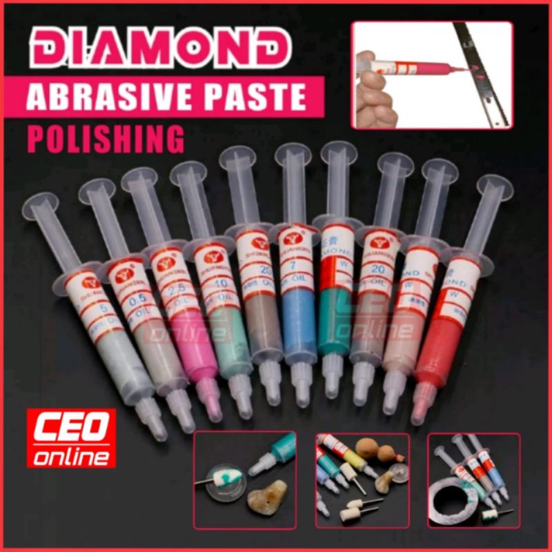 CEO 🇲🇾 Diamond Abrasive Paste Polishing Lapping Paste Compound Syringes ...