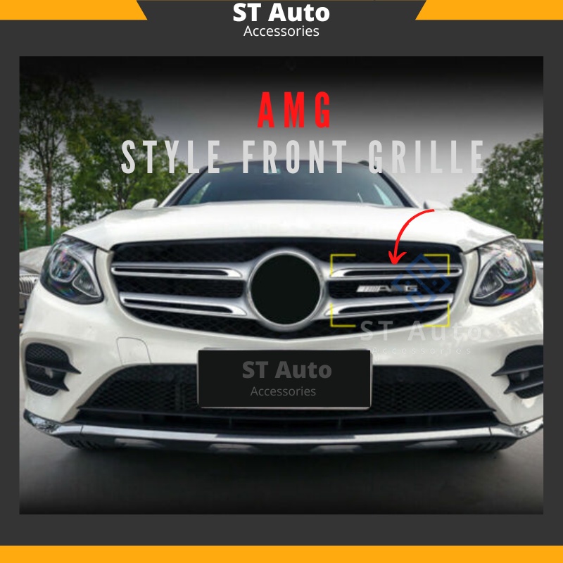 ST Auto Mercedes Benz AMG FRONT GRILLE Emblem Badge A35 A45 C43 C63 E63 ...
