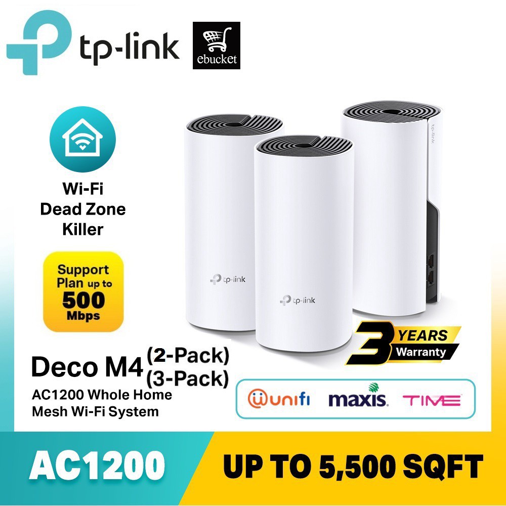 [EOL]TP-LINK Deco M4 AC1200 Gigabit Wireless Mesh WiFi Router System ...