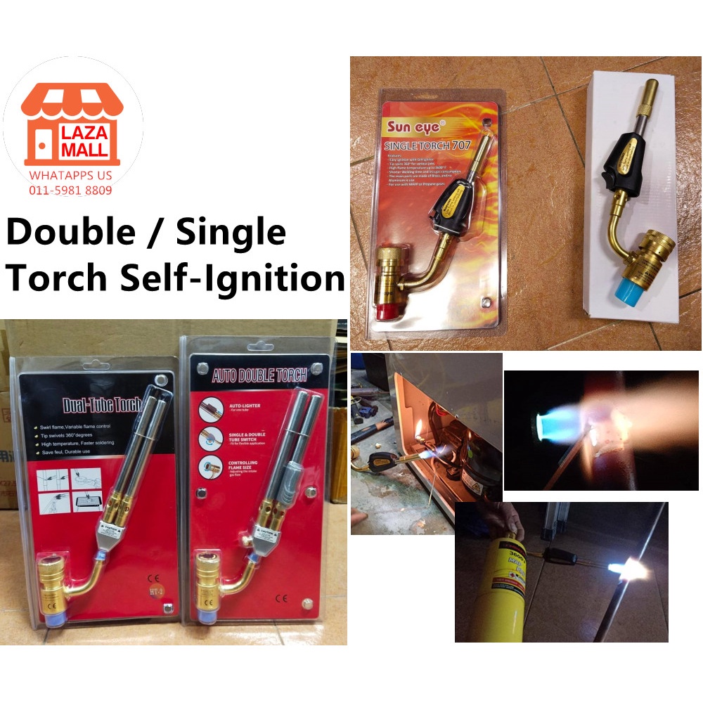 SINGLE Torch Hand Ignition Copper Pipe Welding 烧焊枪头烧铜喉 MAPP Gas Brazing ...