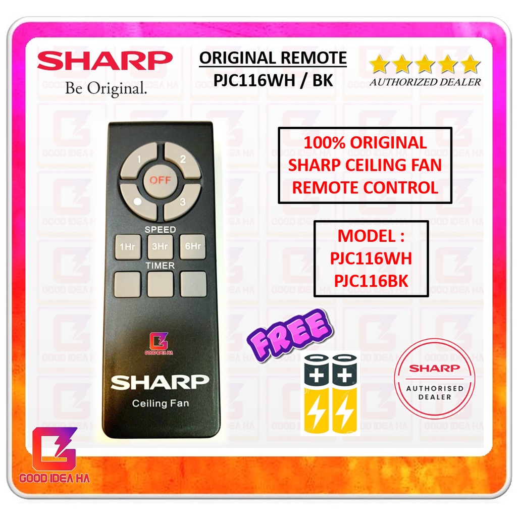 *FREE BATTERY* Original Sharp Ceiling Fan PJC116 Remote Control ...