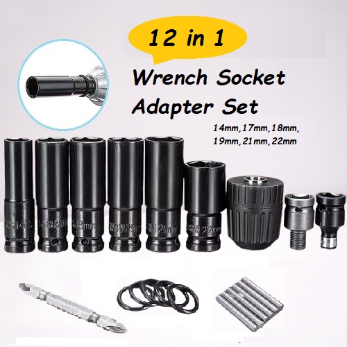 12 In 1 Wrench Socket Set Electric Impact Wrench Screwdrivers Hexs