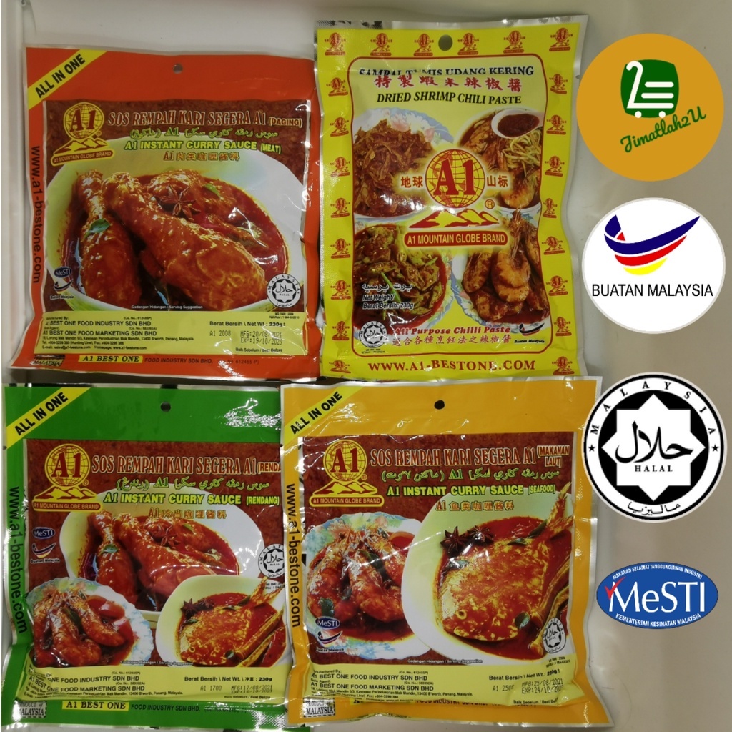 Best One A1 Mountain Globe Brand Instant Curry Sauce/Paste Meat/Seafood ...