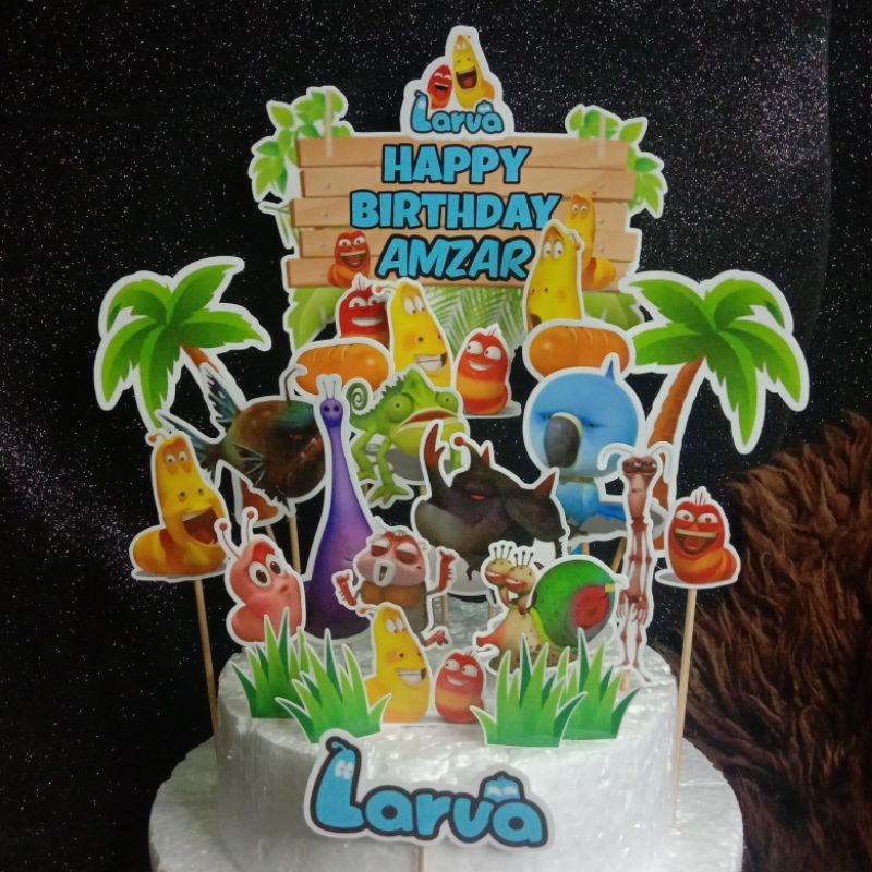 Larva Cake Topper (Personalized Name) | Shopee Malaysia