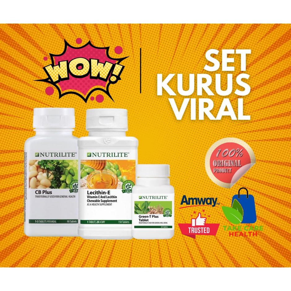Amway Nutrilite Lecithin E + Green-T + CB Plus Set Kurus 3 Beradik (💯 ...