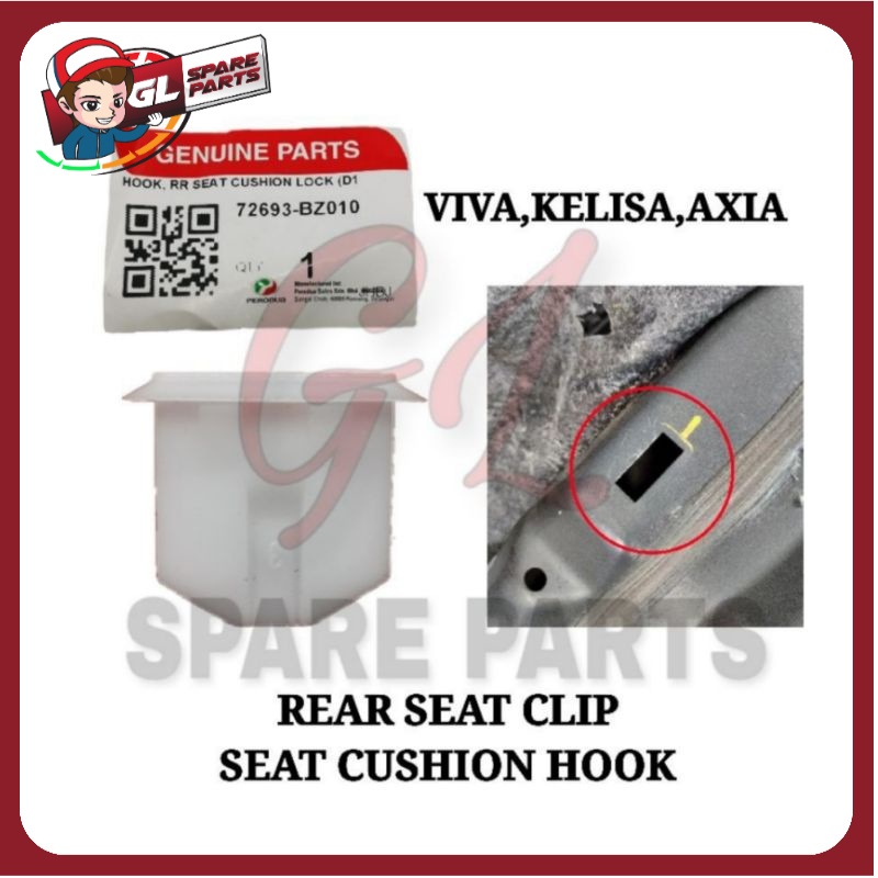 REAR SEAT HOOK CLIP ORIGINAL (@1PC) PERODUA VIVA KELISA AXIA BEZZA ...