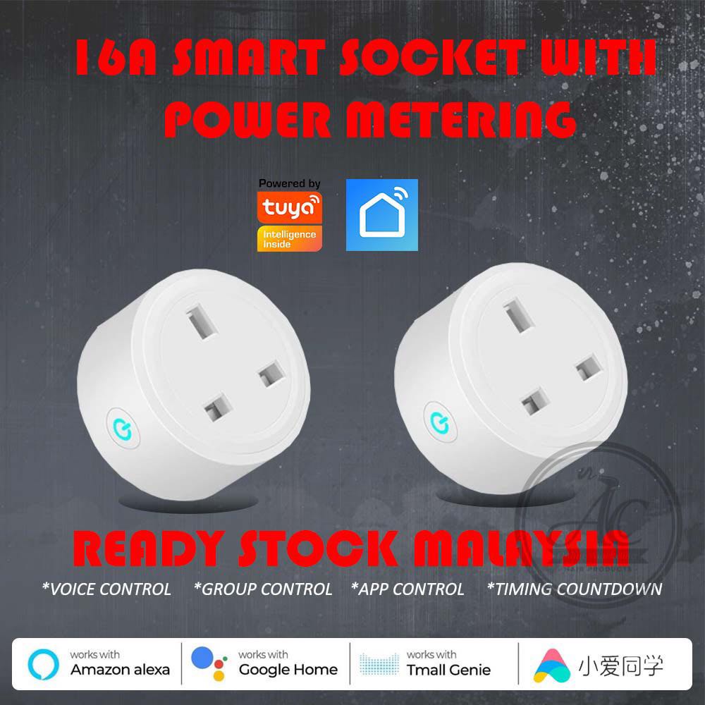 Tuya Smart Wifi Plug Socket UK 16A Adaptor Power Energy Monitor ...