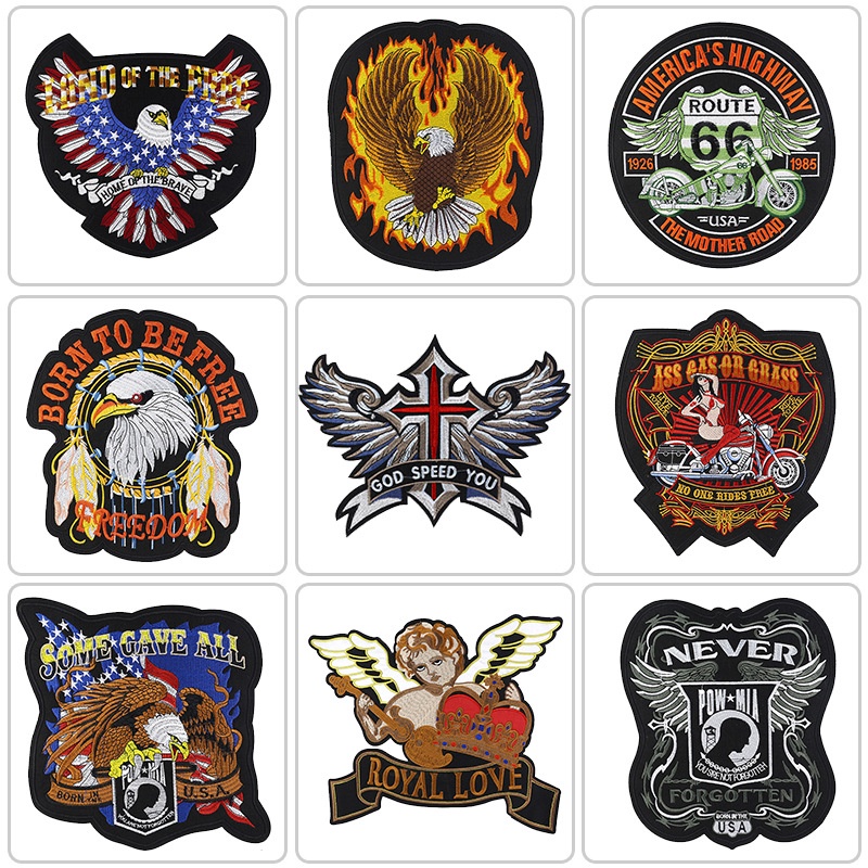 Embroidered Eagle Cloth Leather Jacket Hole Patch Sticker Decorative ...
