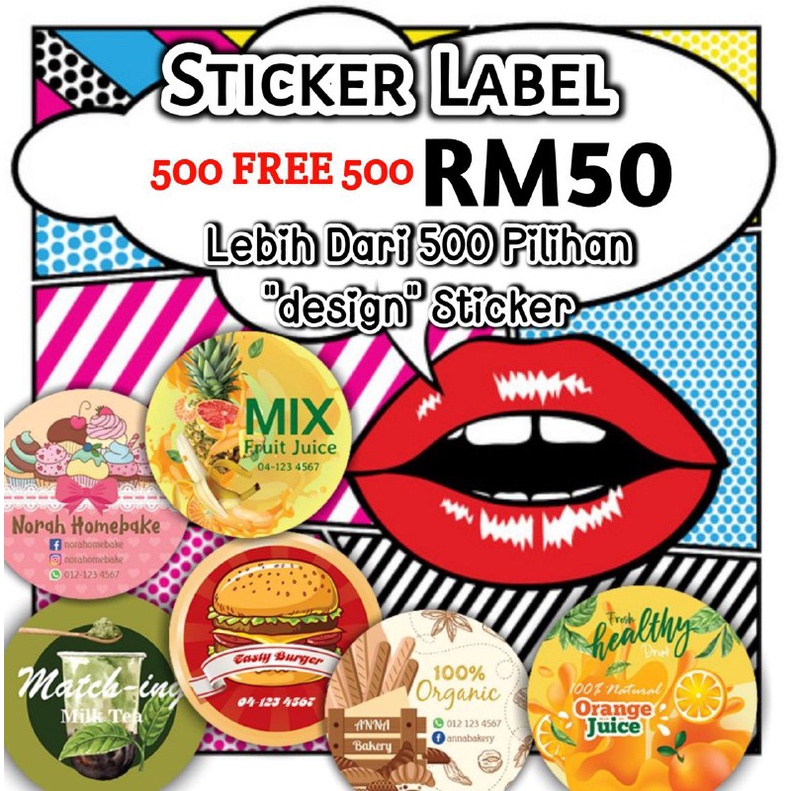 STICKER LABEL/PRODUK LABEL/3X3 CM/MURAH | Shopee Malaysia