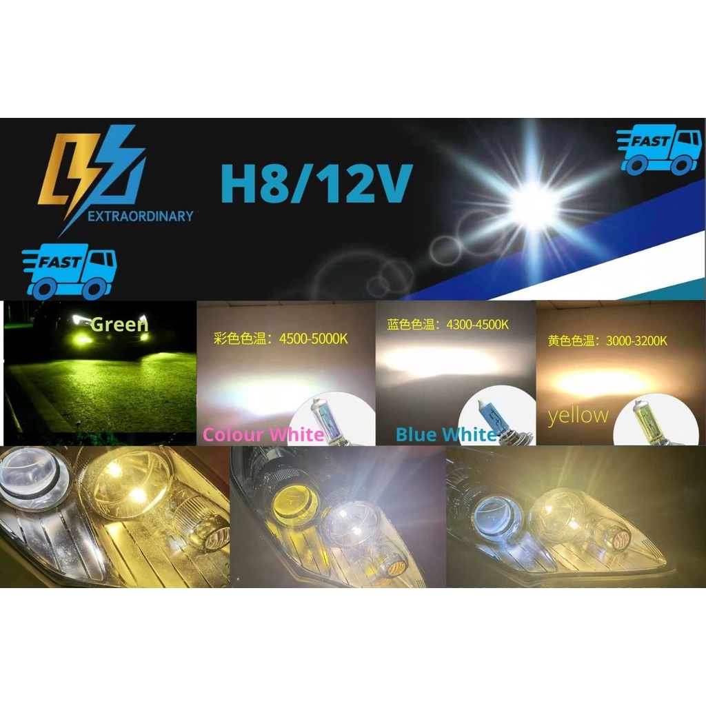 Extraodinary Car Halogen Bulb For Fog Lamp Perodua Myvi H8 Osram Kereta ...