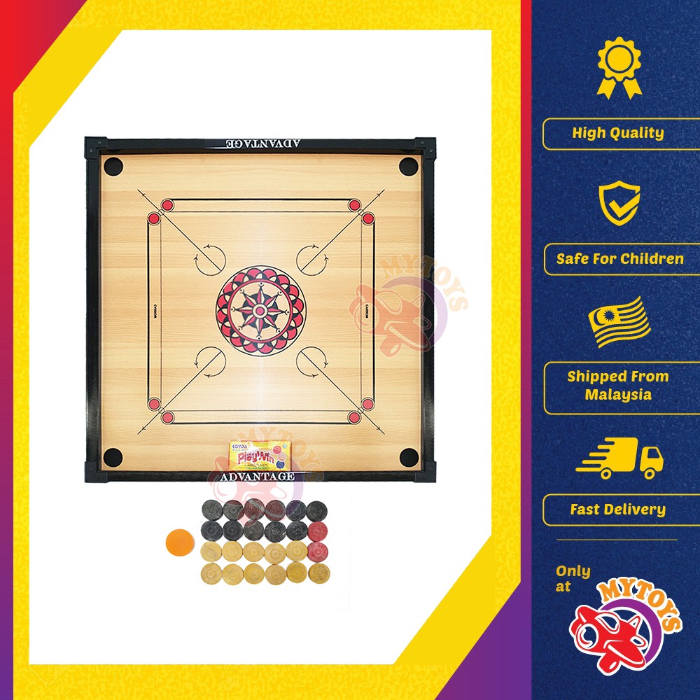 Carrom Board Game Congkak Carrom Board Carrom Men Striker and Powder Indoor Games Carrom Mini ...