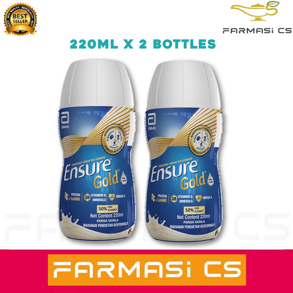 PROMO Abbott Ensure Gold Vanilla Flavour 220ml Strength Pro x 2 bottles ( TWIN ) EXP:06/2025 ...