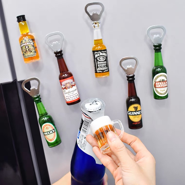 Creative Beer Bottle Opener Refrigerator Magnet Stickers Home ...