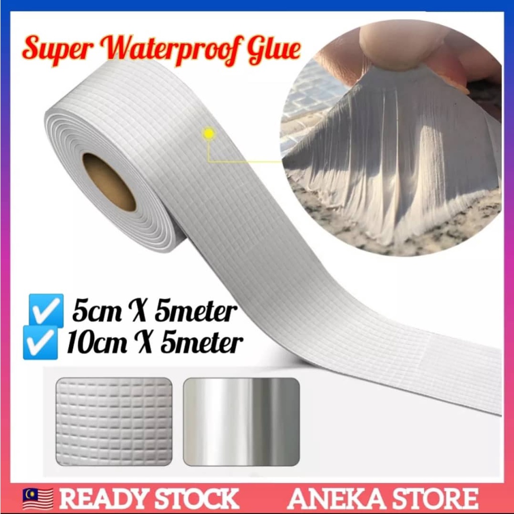 🇲🇾 Aluminium Roof Tape Pita Pelekat Gam Kalis Air Tampal Zink Tangki ...