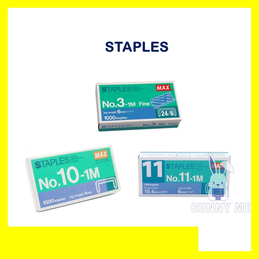STAPLER MAX BULLET / NEEDLES NO.10-1M / NO.11-1M / NO.3-1M | Shopee ...