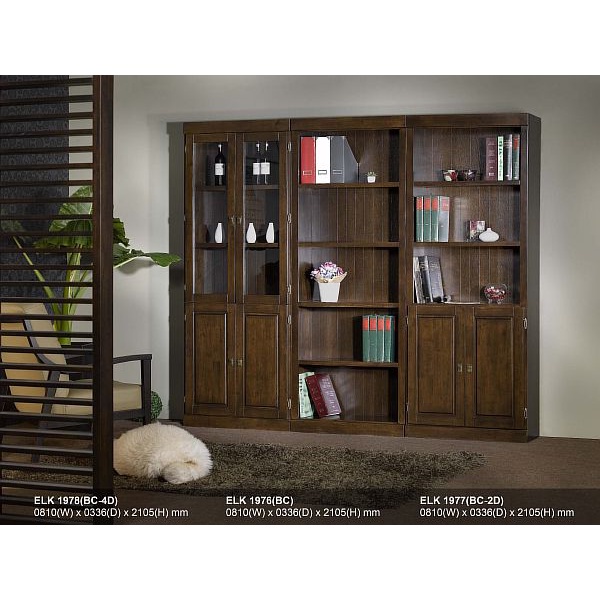 ELK1977 BOOKCASE WITH 2 DOORS( RAK BUKU 2 PINTU) - SOLID WOOD | Shopee ...