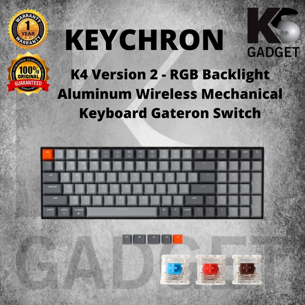 Keychron K4 Version 2 - RGB Backlight Aluminum Wireless Mechanical ...