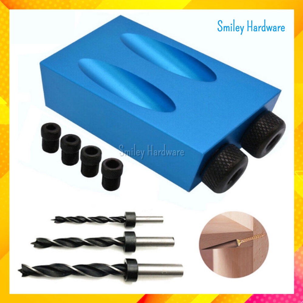 1 Set 15 Degree Pocket Hole Screw Jig Locator with Dowel Drill ...
