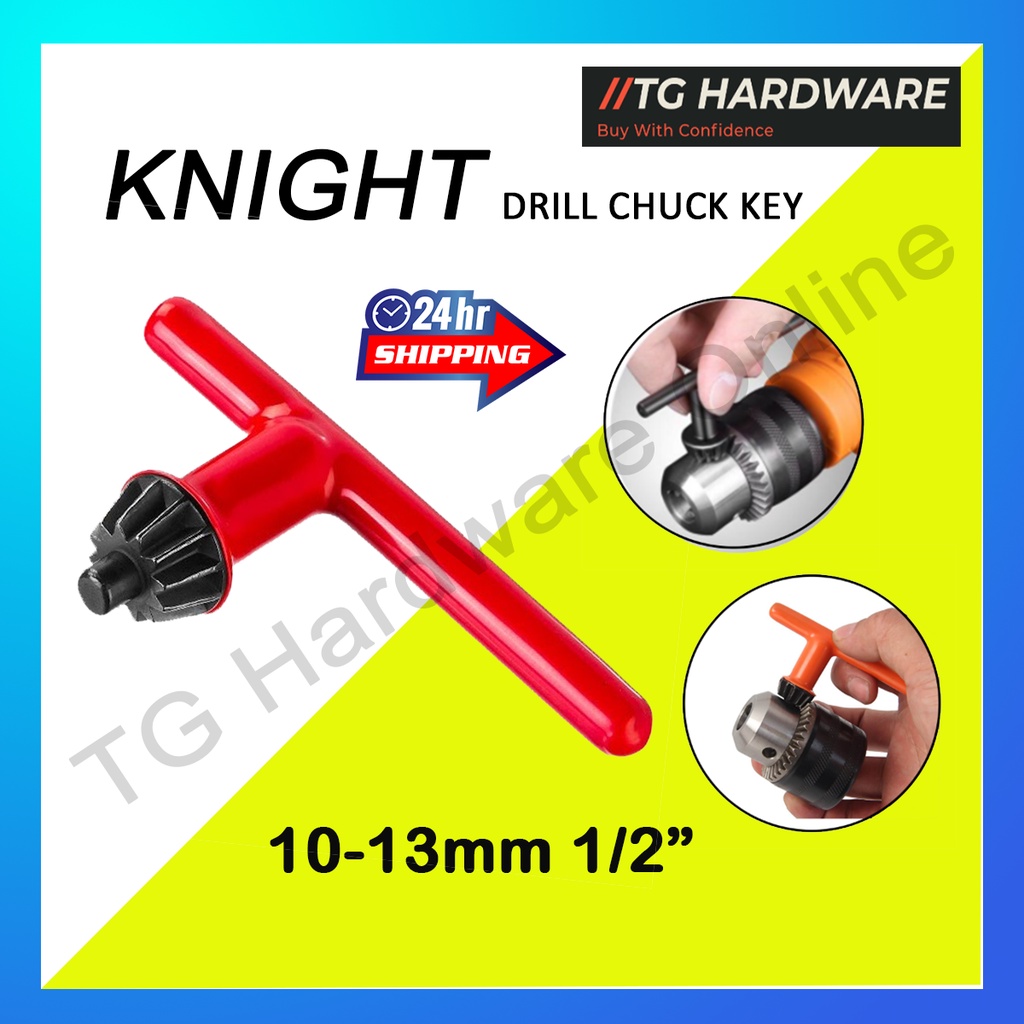 Original KNIGHT 1/2" Hand Drill Chuck Key (10-13MM) Pembuka Kunci Mesin ...