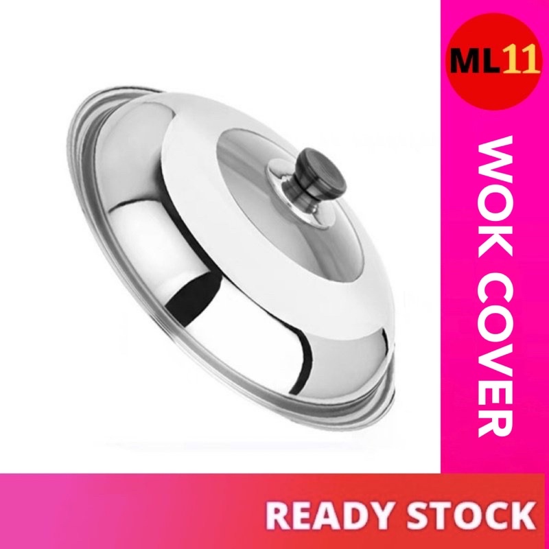 Stainless Steel Wok Cover with Mirror / Penutup Kuali (30cm - 40cm ...