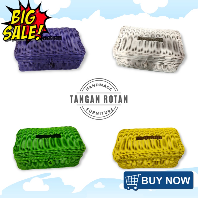 Plain Tissue Holder Synthetic Rattan Box | Shopee Malaysia