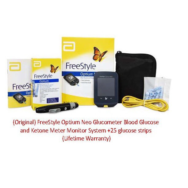 [FULL SET] Freestyle Optium Neo Glucose +Ketone Monitoring Meter (with ...