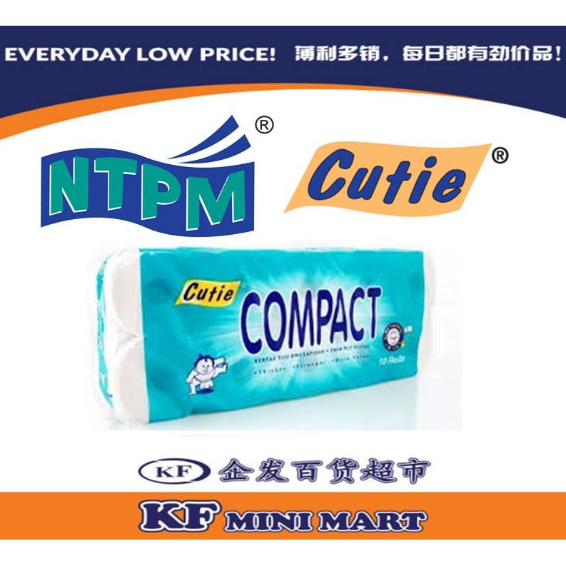 Cutie Compact Toilet Roll Twin Ply Tissue Roll 10 Rolls | Shopee Malaysia
